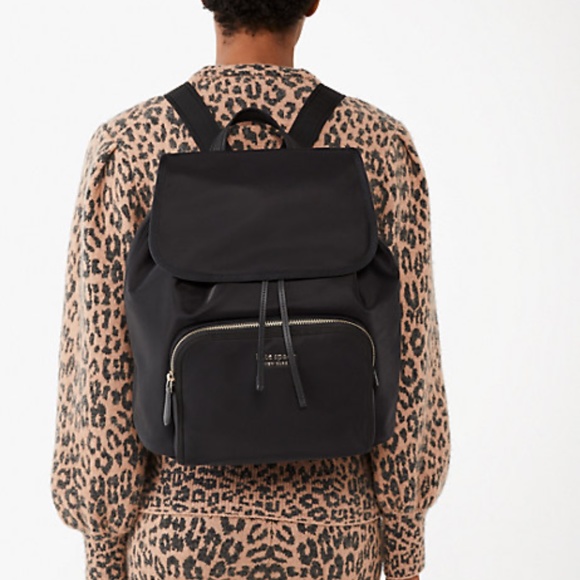 kate spade | Bags | Kate Spade The Sam Nylon Medium Backpack In Black ...